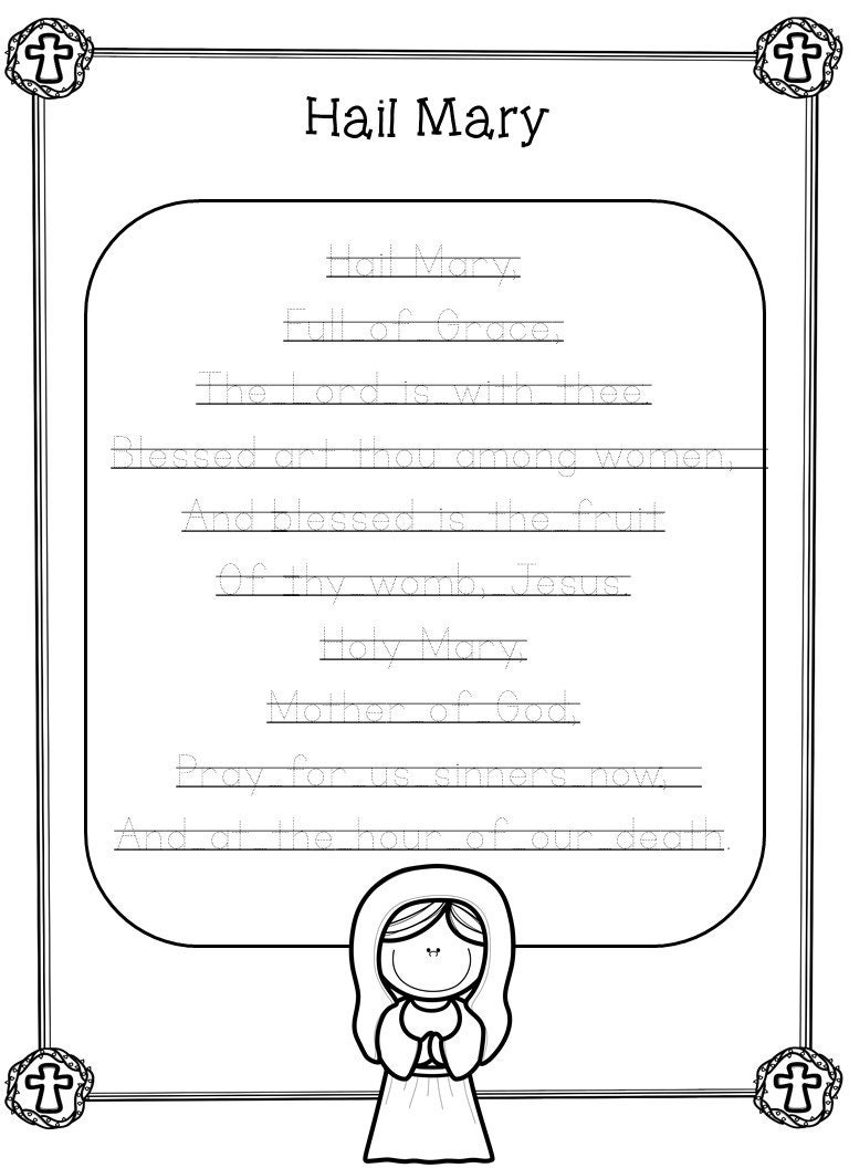 Hail Mary Worksheets - Etsy