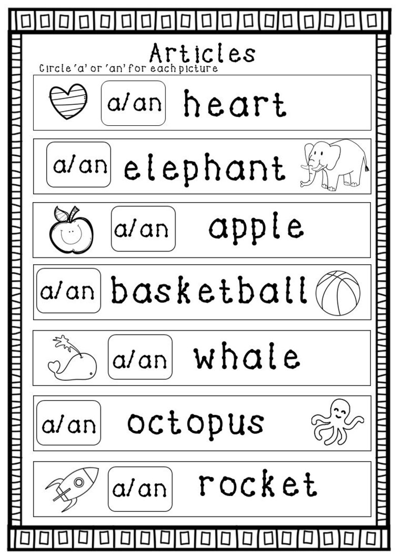 K-2 Grammar Package | Etsy