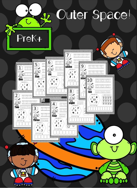 Outer Space Numbers 1 to 10 - Etsy