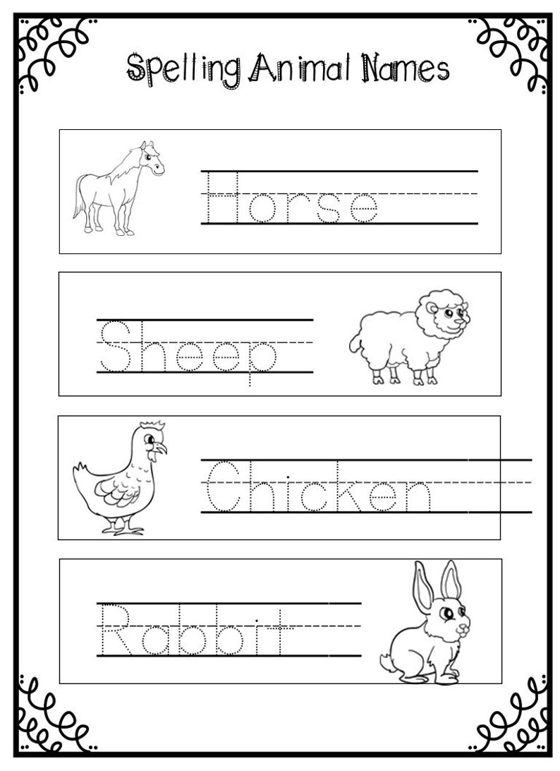 Prek-k on the Farm Worksheets - Etsy