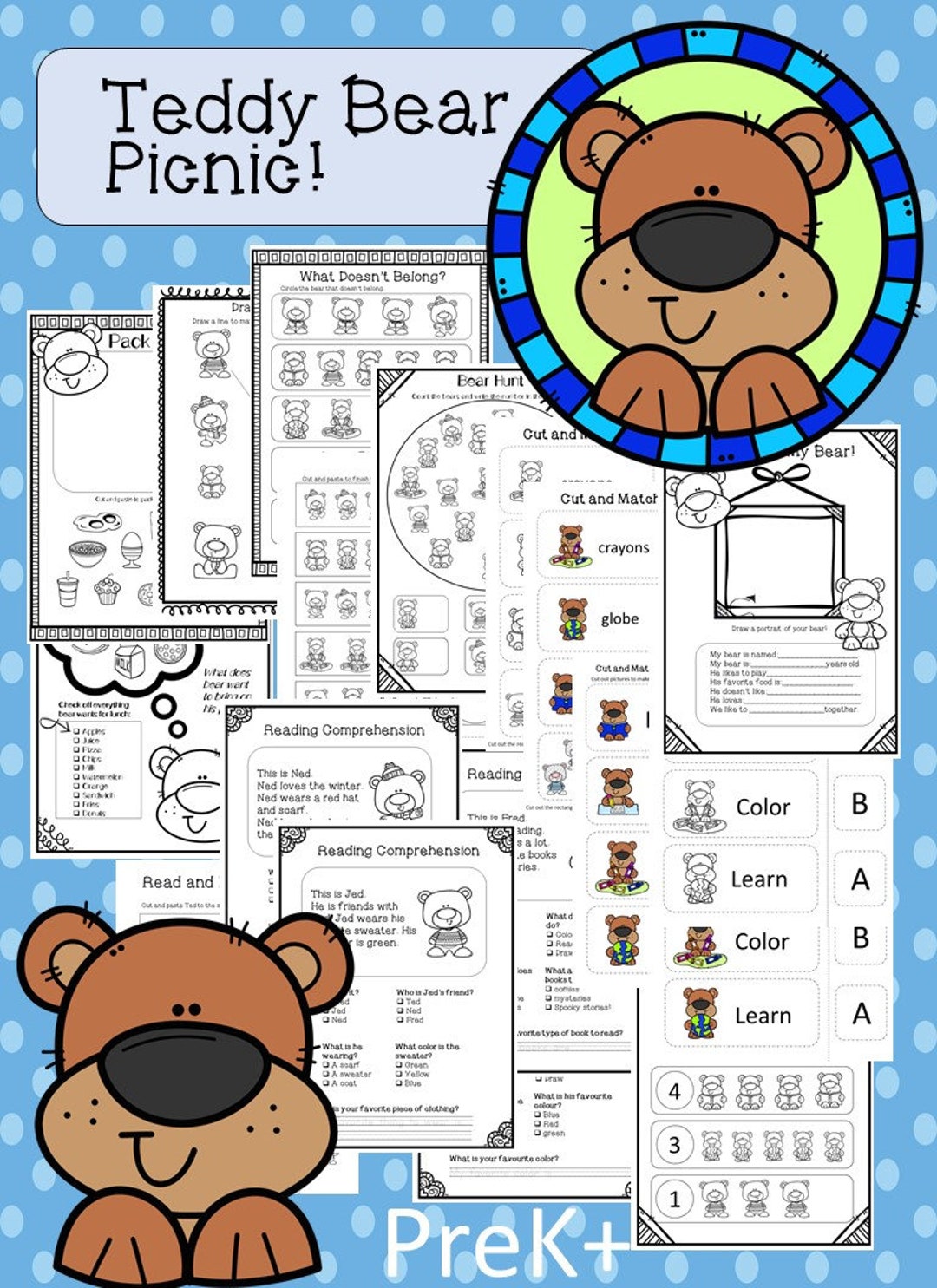 Teddy Bear Picnic-prek+ Package - Etsy