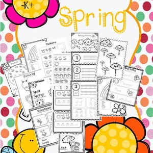 Prek-k+ Spring Worksheet Package - Etsy