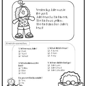 Prek-2 Reading: Color and Comprehension - Etsy