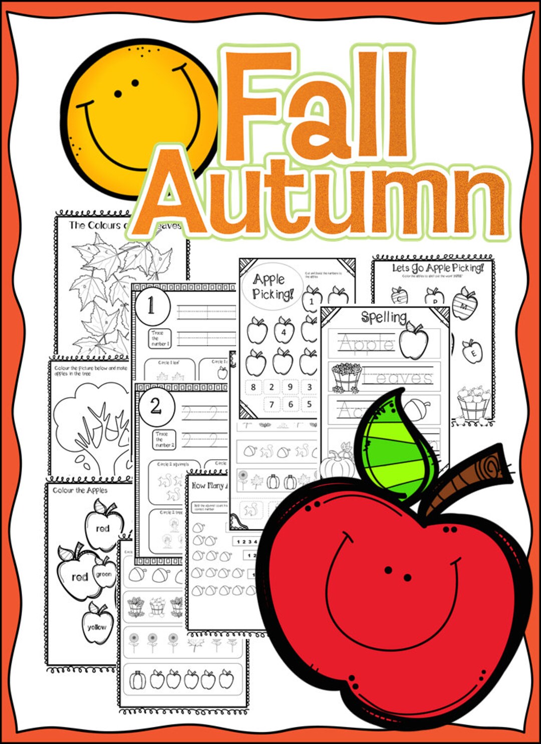 Apple Picking: Fall Worksheets - Etsy