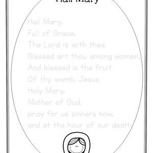 Hail Mary Worksheets - Etsy