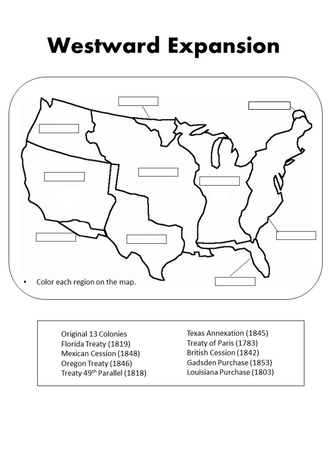 Westward Expansion Map Activities - Etsy