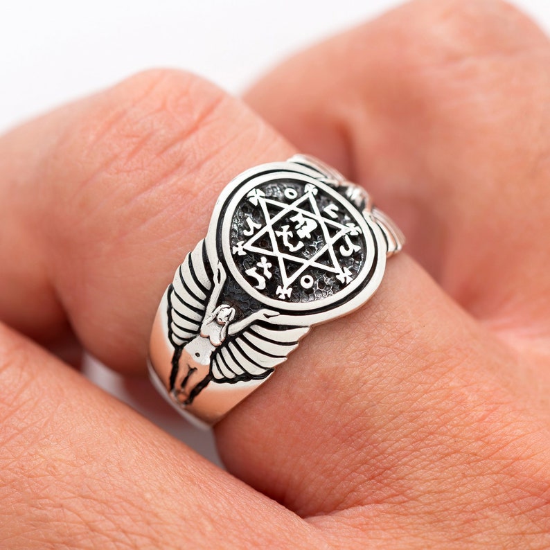 Rey Salomón Sello de Salomón Estrella de David Anillo Judaica unisex de ...