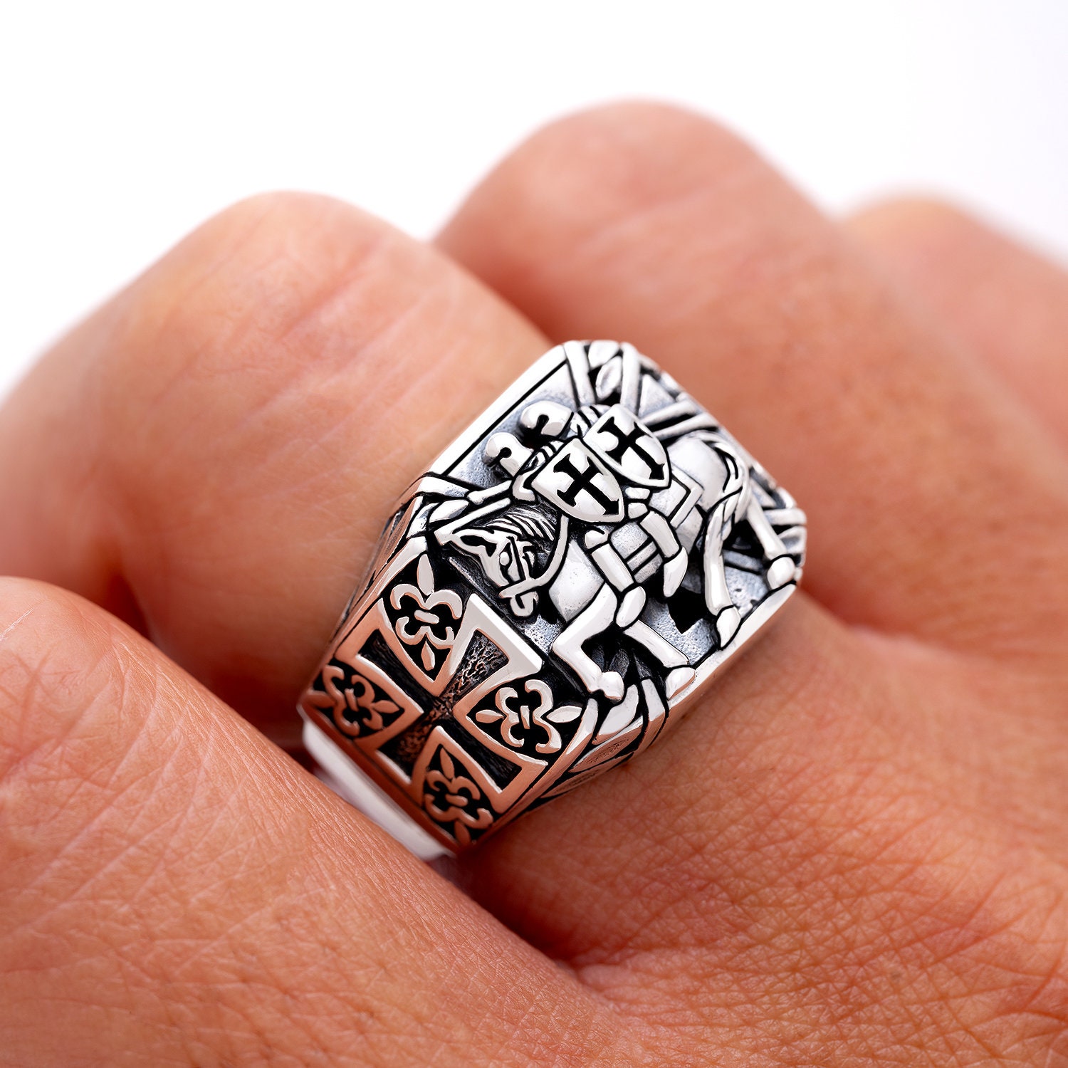 Knights Templar Christian Cross Crusaders Seal Templar 925 Sterling ...