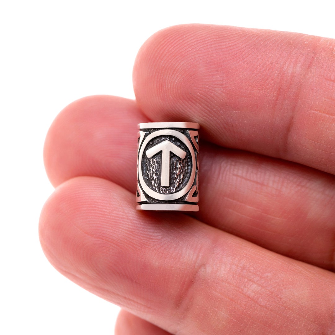 Viking Norse Rune Futhark Tiwaz Tyr Sterling Silver Handcrafted Beard ...