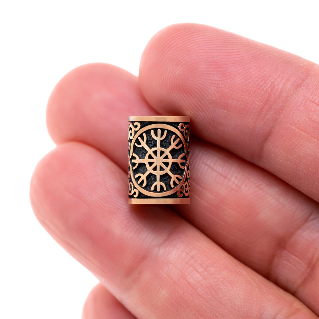 Helm of Awe Aegishjalmur Pagan Beard Hair Bead Dreadlocks Handcrafted ...