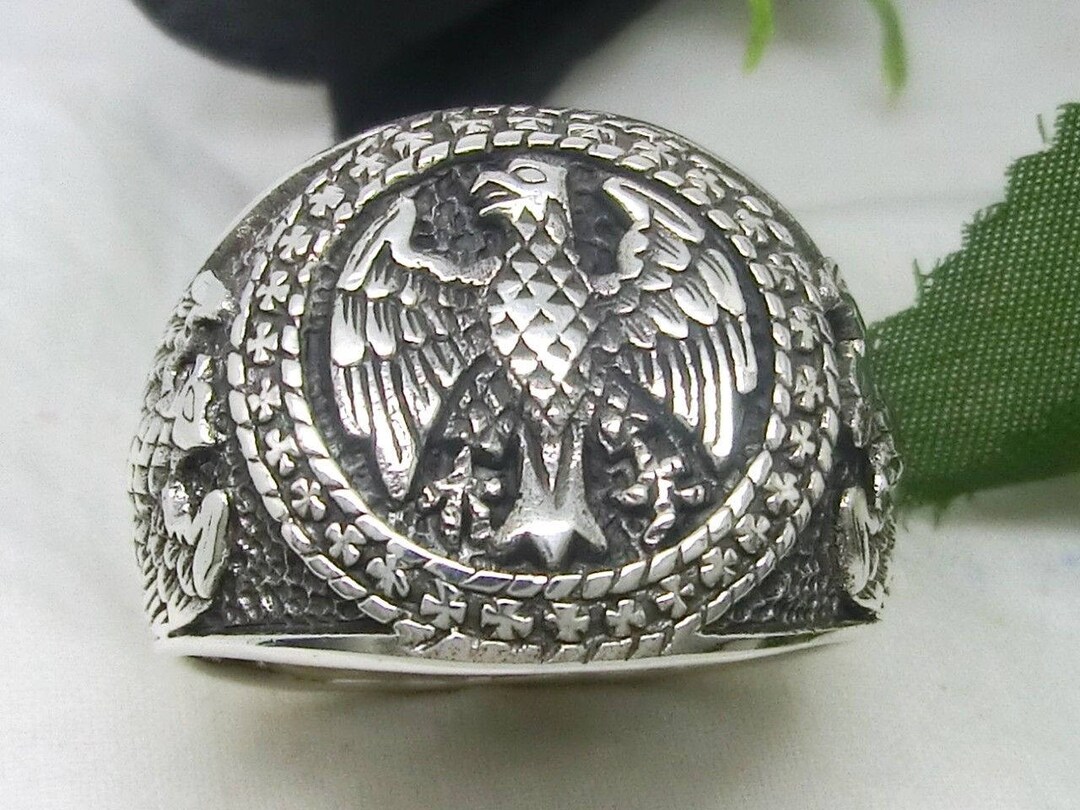 Flying Eagle Signet Sterling Silver 925 Handcrafted Ring - Etsy