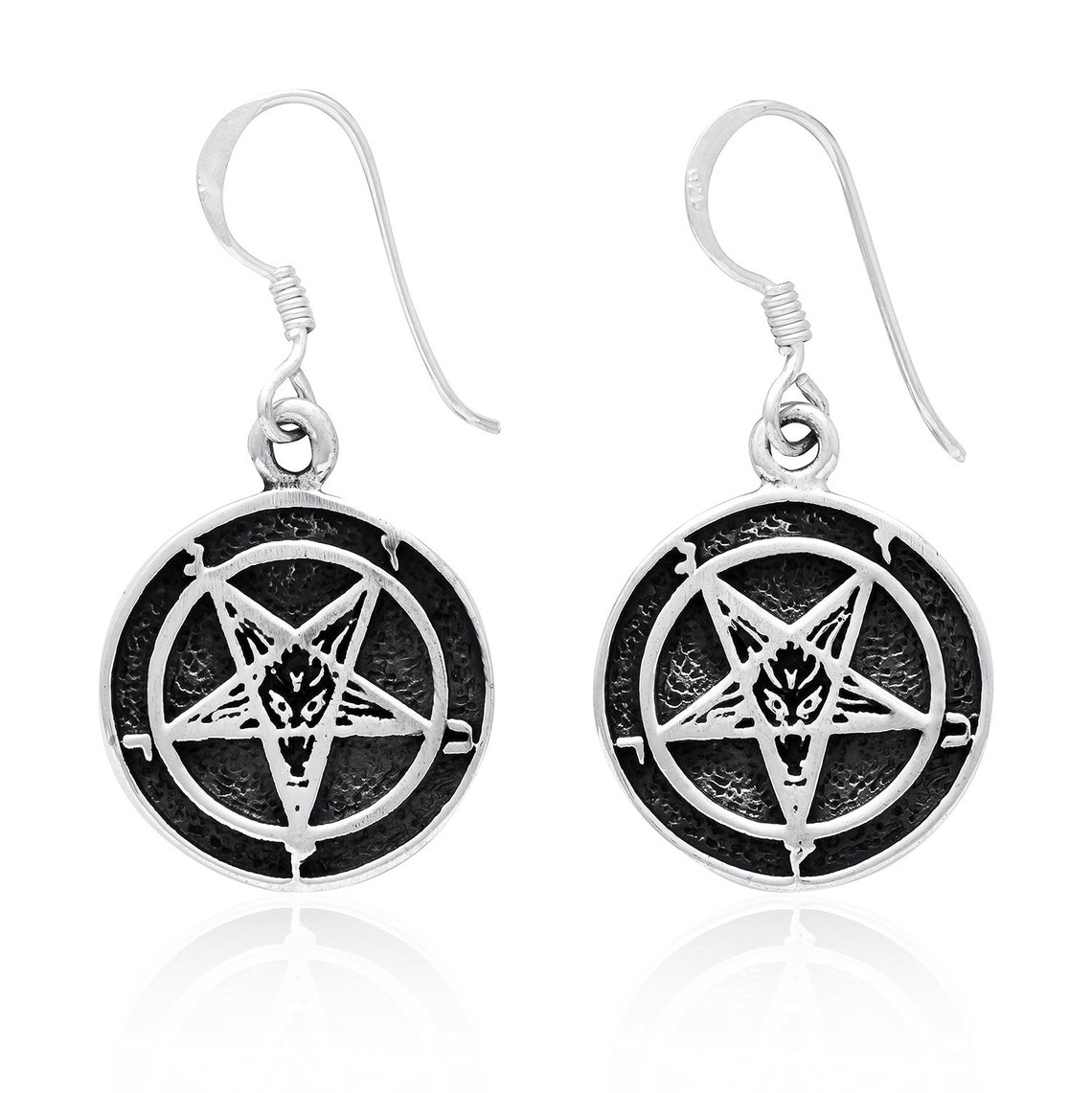 Sigil of Baphomet Satan Inverted Pentagram 925 Sterling Silver Dangle ...