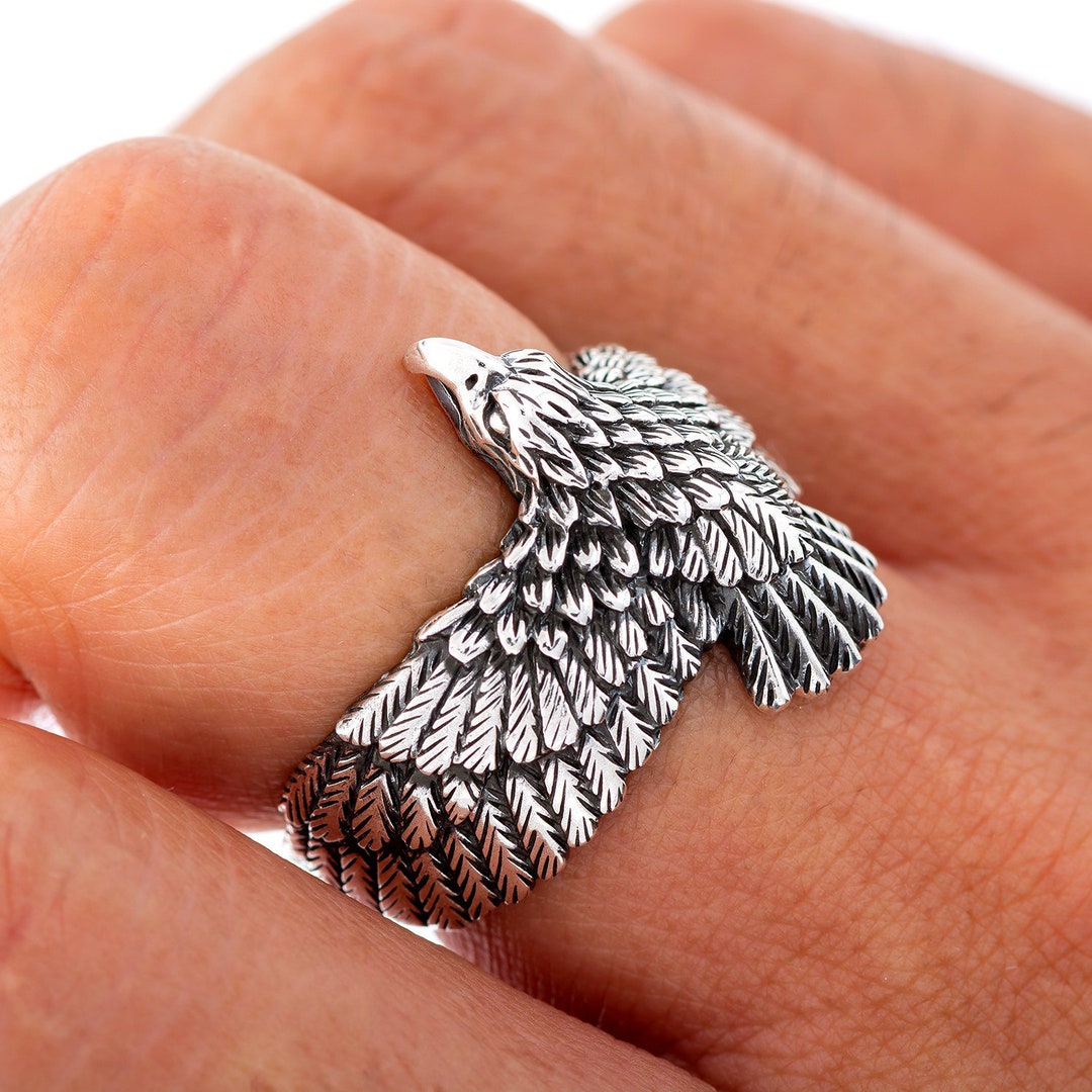 Soaring Mighty Eagle Strength Leadership 925 Sterling Silver Handmade ...