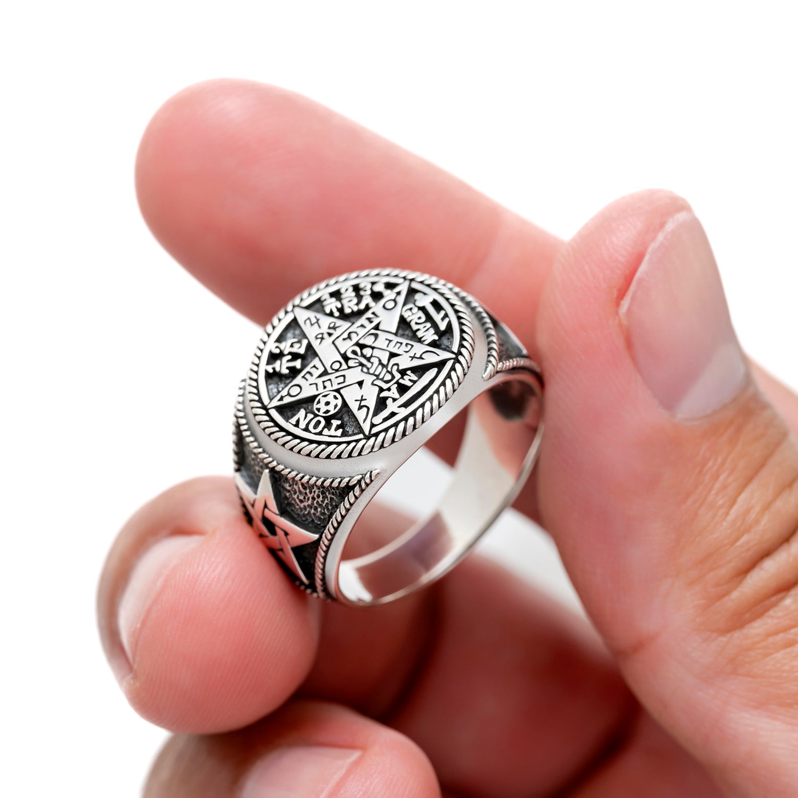 Tetragrammaton Pentagram Star Solomon 925 Sterling Silver Kabbalah ...