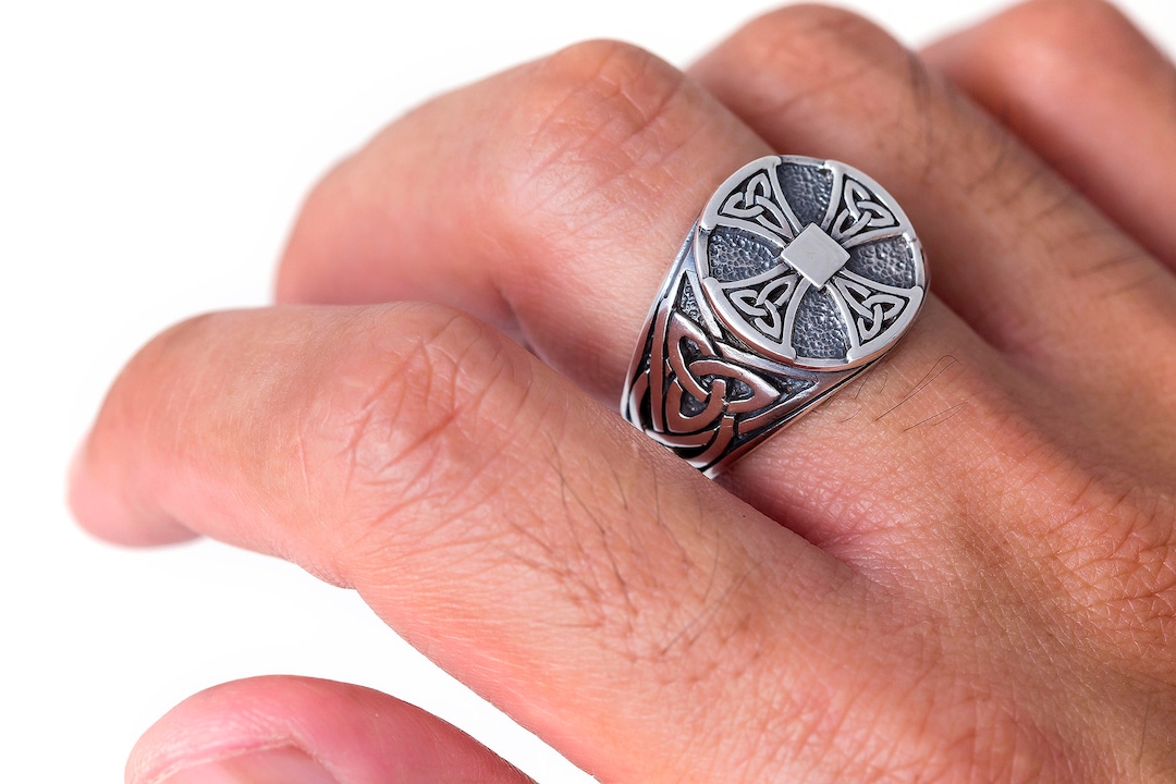 Celtic Irish Knot Knights Templar Canterbury Cross Triquetra 925 ...