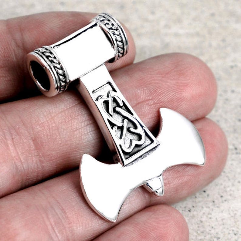 Thor Hammer Mjolnir Viking Wikinger Axe Knotwork Norse Amulet Pendant ...