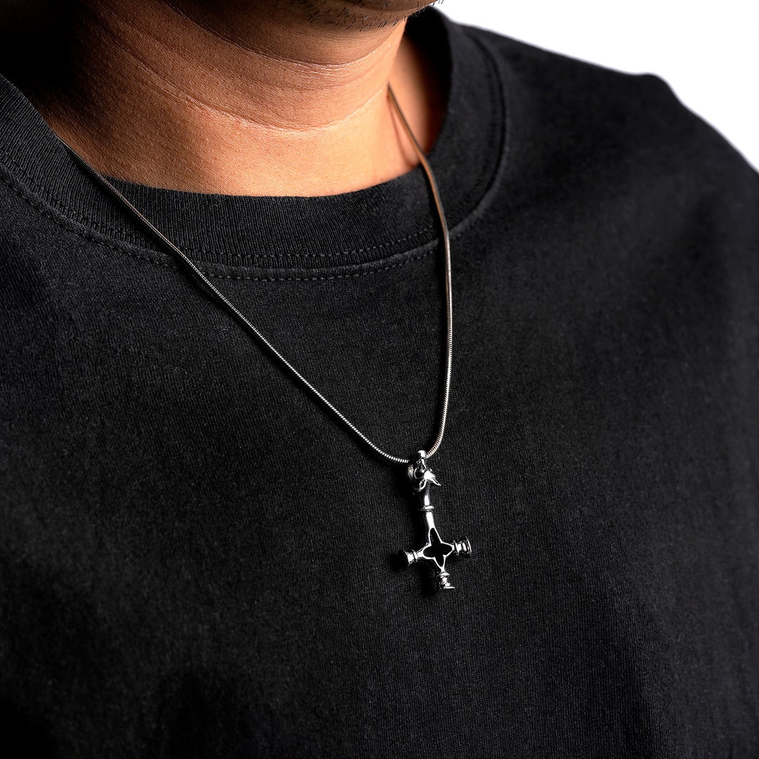Wolf Fenrir Cross Thor Hammer Mjolnir Sterling Silver 925 Viking ...