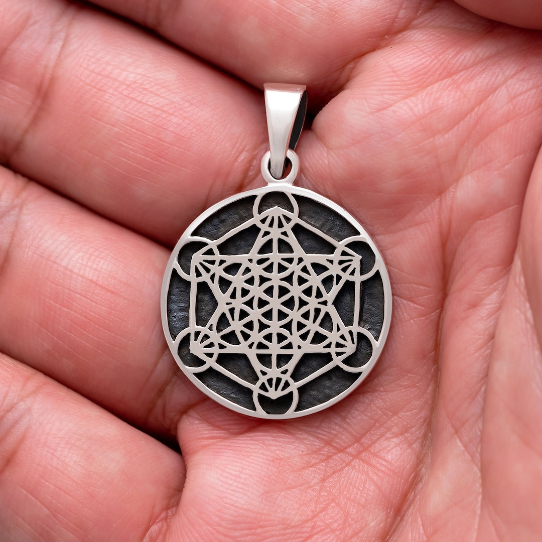Metatron Cube Merkabah Jewish Angel Sterling Silver 925 Hebrew Jewelry ...