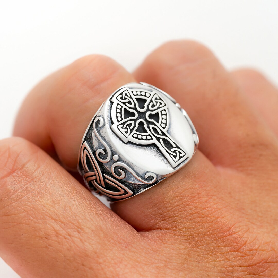 Celtic Christian Cross Triquetra Knot 925 Sterling Silver Handcrafted ...