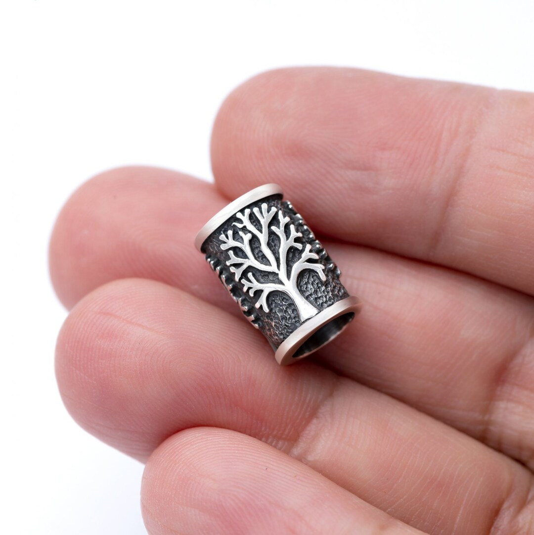 Tree of Life Yggdrasil Sterling Silver 925 Handcrafted Pagan Beard Hair ...