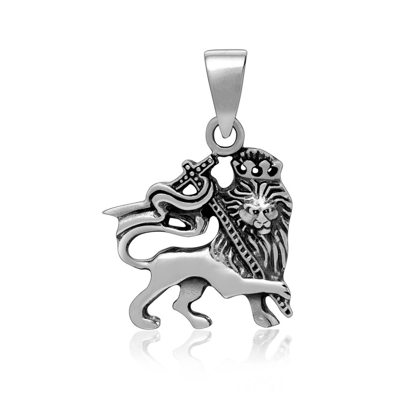 Rastafarian Lion of Judah Haile Selassie Ethiopian Sterling Silver 925 ...