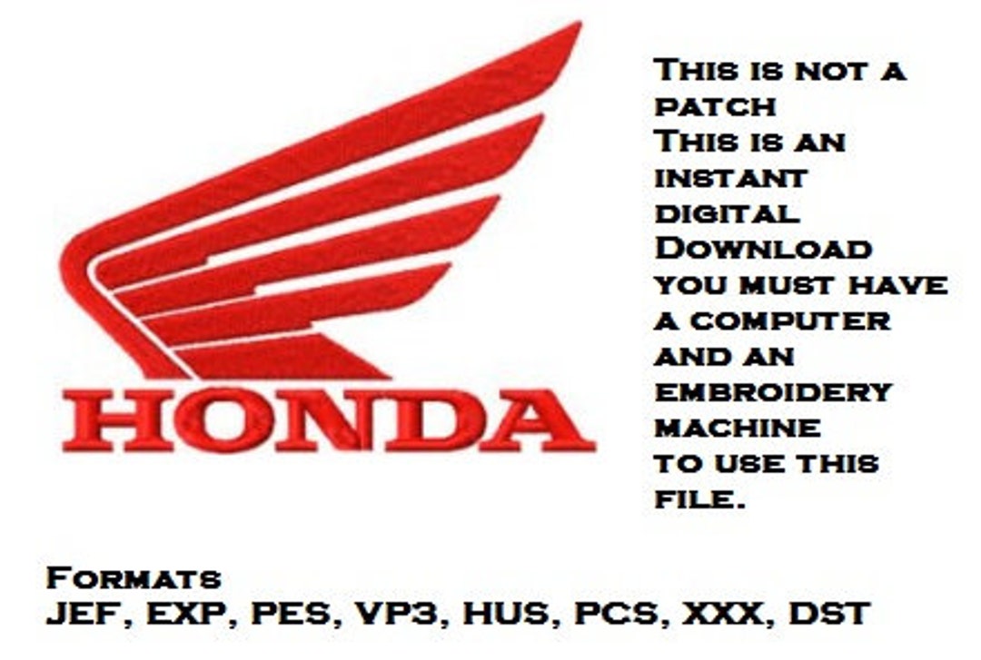 Honda Logo Embroidery Machine Design - Etsy Canada
