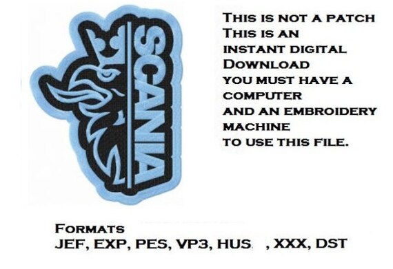 Scania Vertical Machine Embroidery Design | Etsy