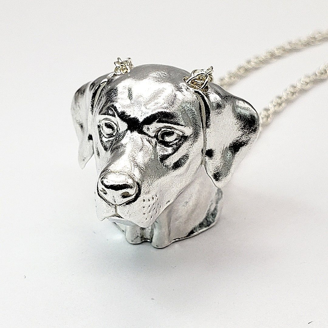 Sterling Silver Labrador Retriever Necklace - Large Dog Pendant - Etsy