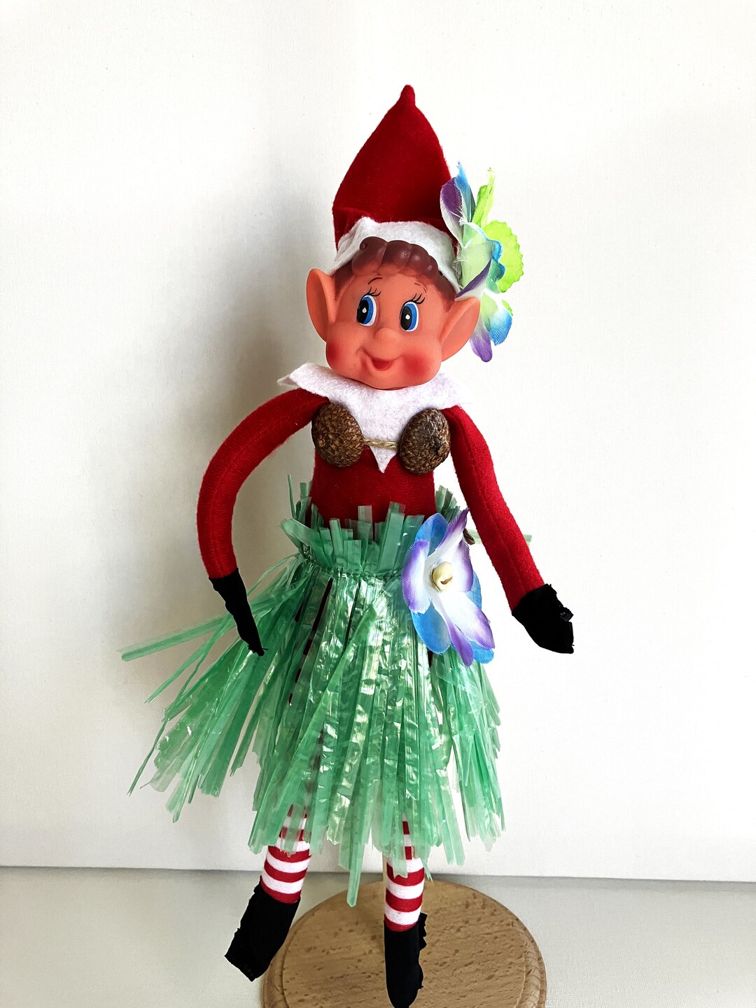Elf Hula Outfit: Coconut Bra, Grass Skirt - 12 Inch Doll Clothes - Etsy