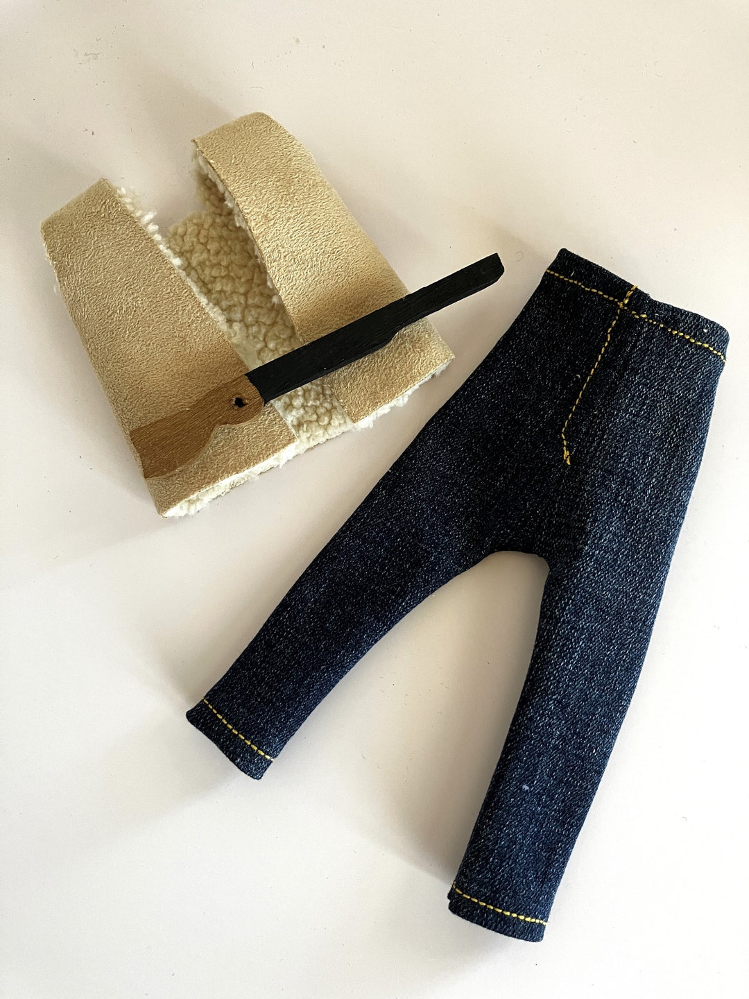 KEN Jeans, Sherpa Vest and Rifle Set, Doll, Clothing, Accessories - Etsy