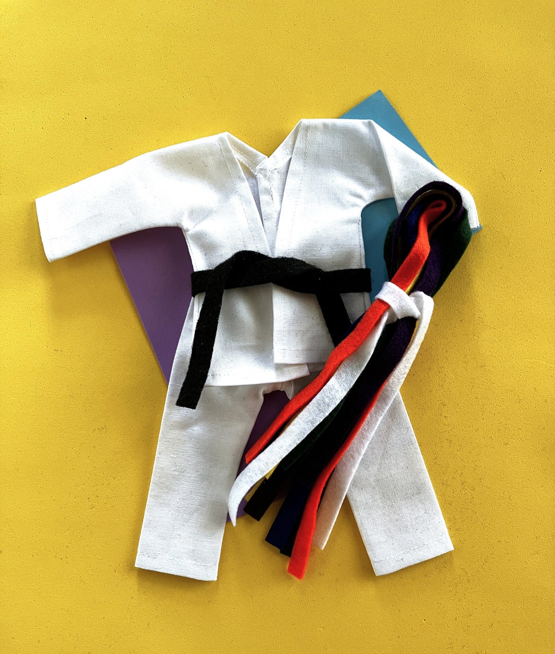 KEN Karate and Colored Belts Set, Judo, Gi, TKD, Martial Arts, Outfit ...