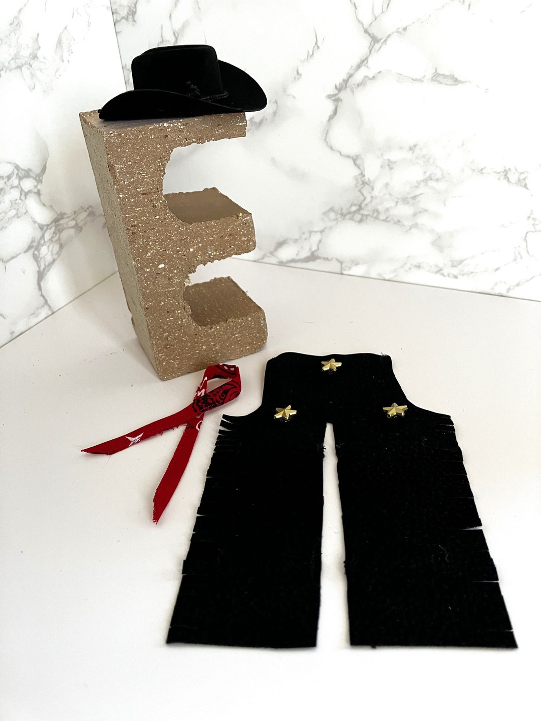 KEN Fringed Chaps and Cowboy Hat Set, Rodeo, Costume, Doll Accessories ...