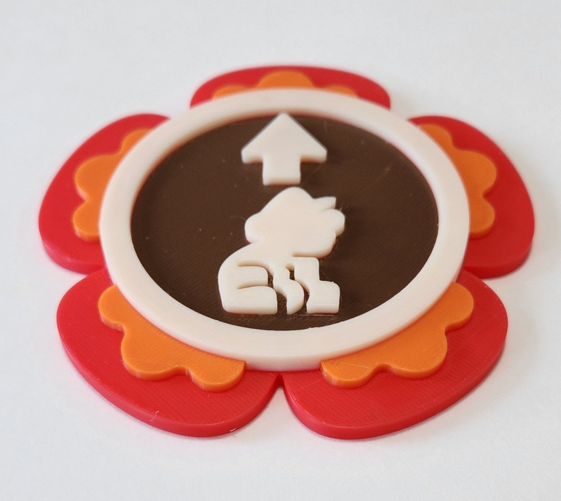 3D Printed Super Mario Bros Wonder Badge Crouching High Jump Coaster - Etsy