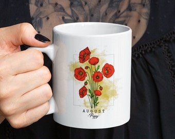 Birth Flower August Mug - Etsy