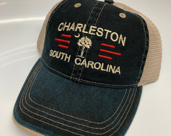 Charleston South Carolina Trucker Hat: Palmetto Moon Design - Etsy