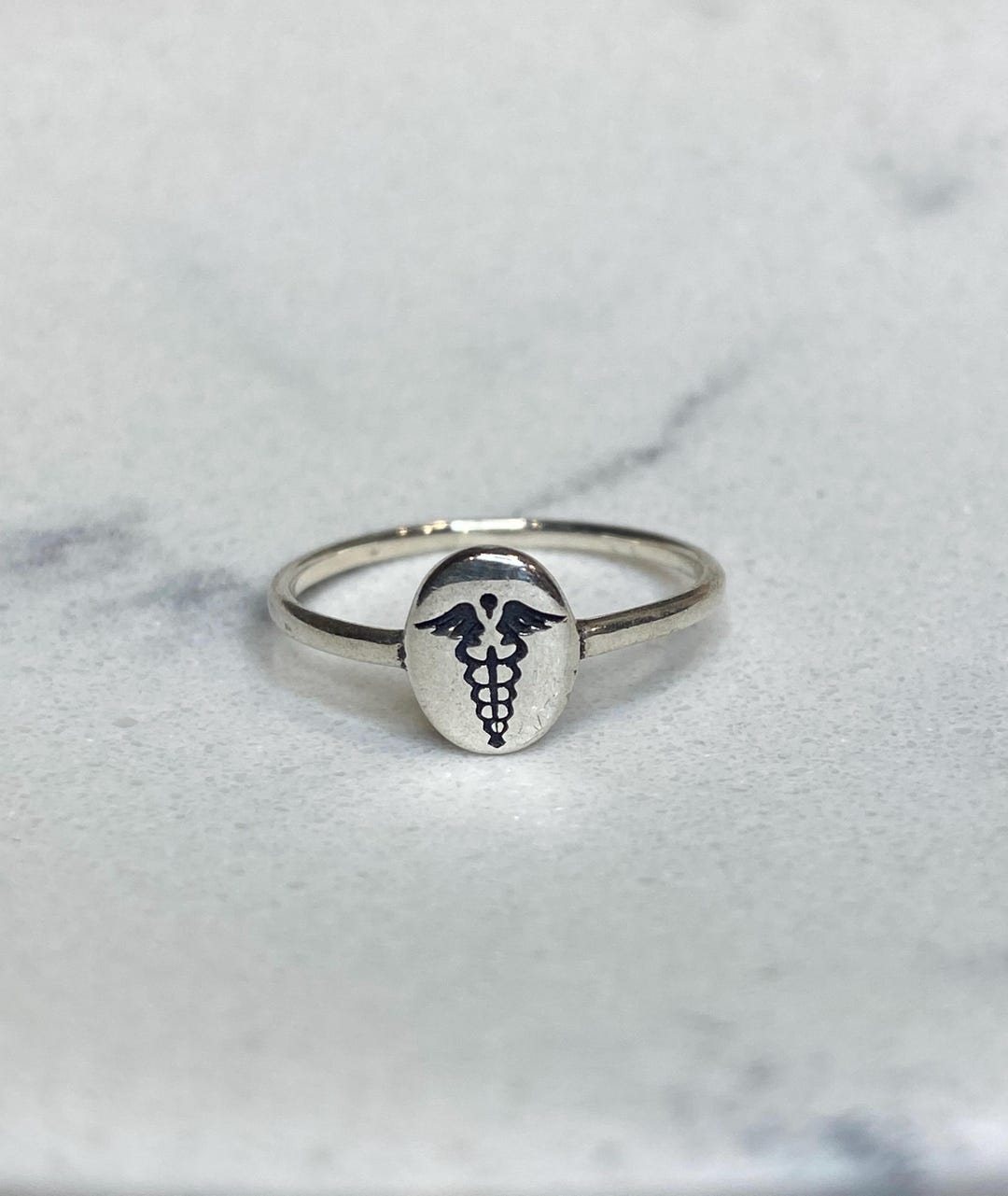 Caduceus Ring Sterling Silver (.925) Medical Nursing Doctor - Etsy