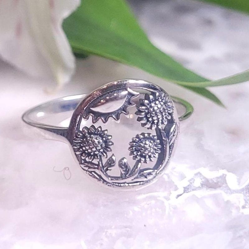 Sunflower Ring - Etsy