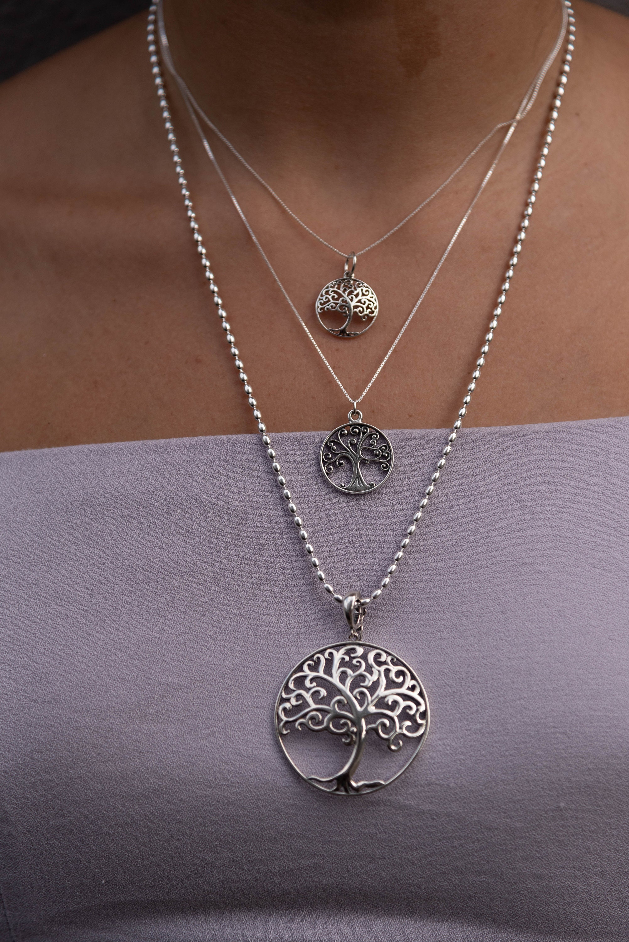 Tree of Life Pendant Sterling Silver .925 Angel Oak Tree | Etsy