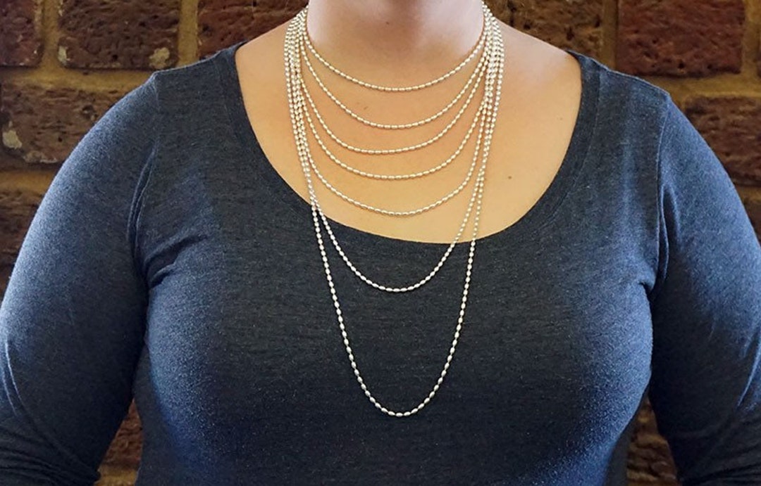 Sterling Silver Rice Bead Chain: Charleston Gold Necklace, Bracelet ...