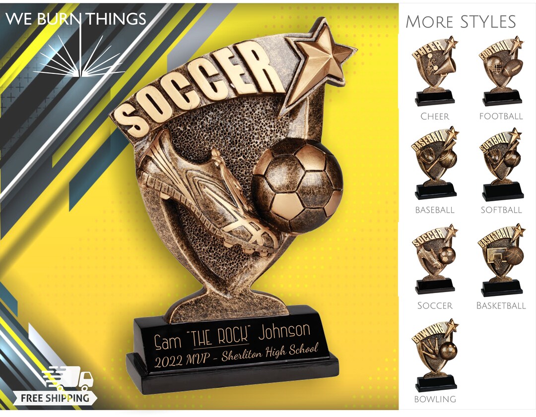 SOCCER FUTBALL TROPHY - Broadcast Resin Trophies - Free Shipping ...