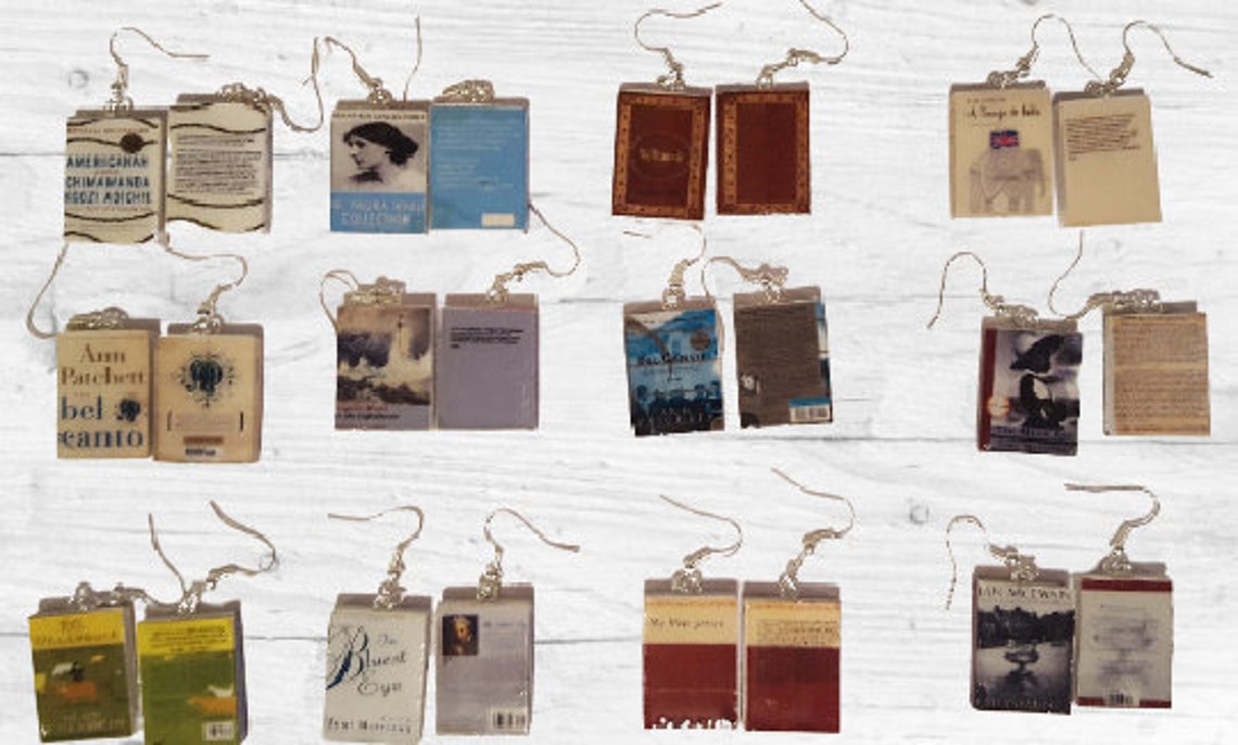 Custom Mini Book Earrings - Etsy