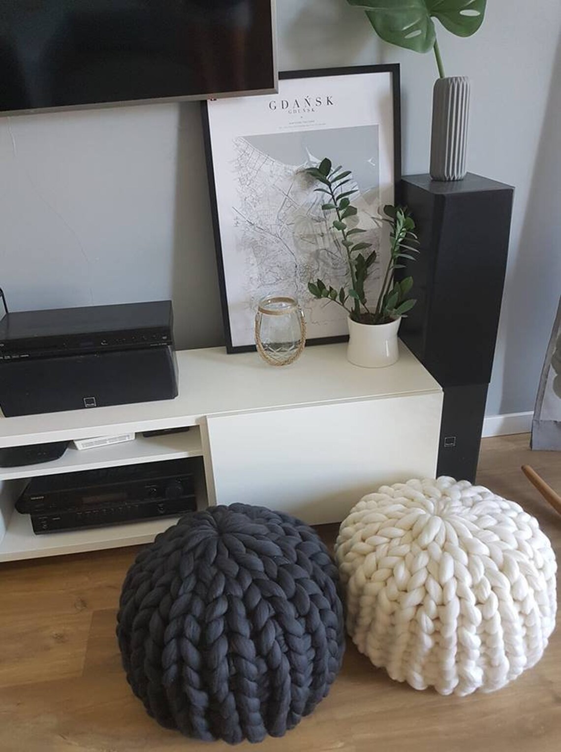 NEW Chunky Knitted Pouf Knitted Pouffe Knitted Pouf Ottoman - Etsy