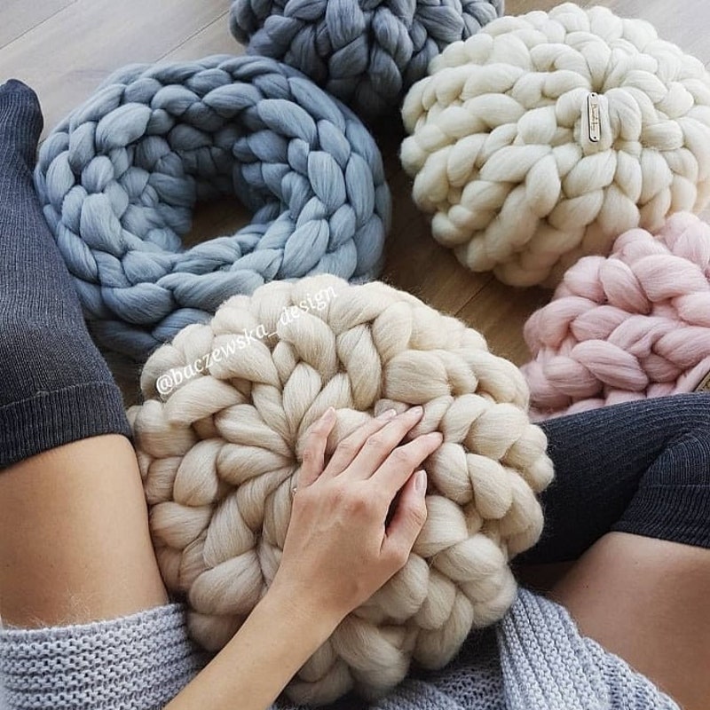 Chunky Knit Cushion - Etsy