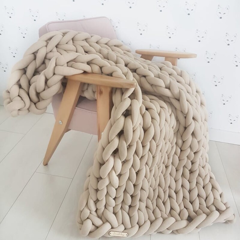 Large Cable Knit Blanket - Etsy