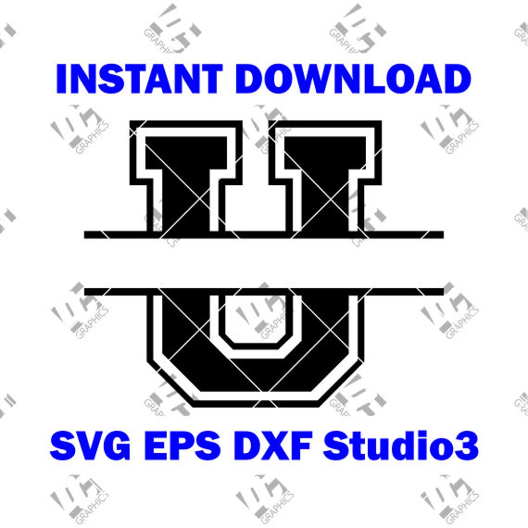 Varsity Split Monogram Alphabet Font - Cutting File SVG, EPS, DXF ...