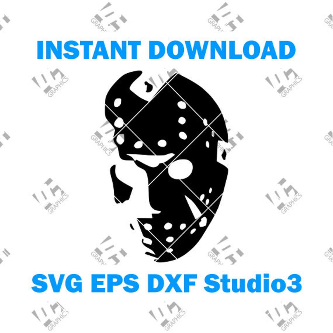 Jason Voorhees Mask in SVG EPS DXF Studio3 Cricut Explore | Etsy
