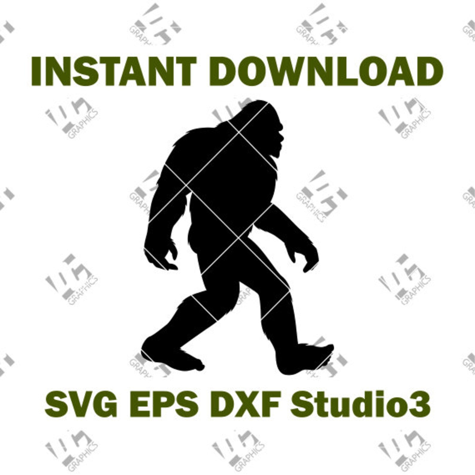 Big Foot Yeti Sasquatch Cutting File SVG EPS DXF and - Etsy
