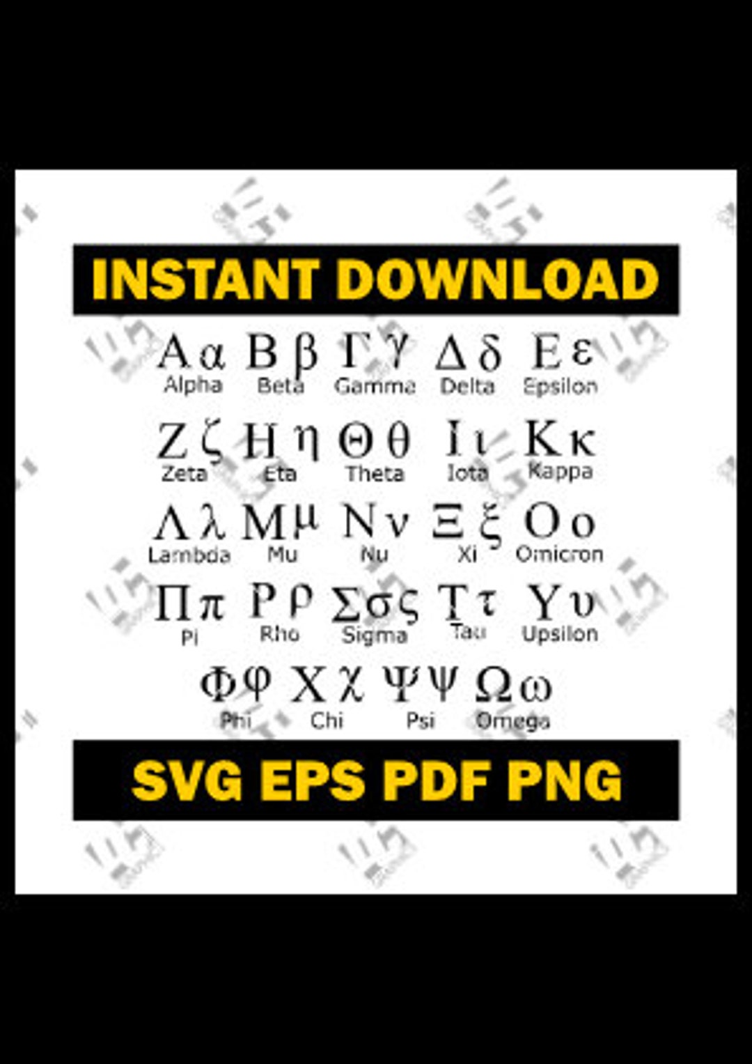 Greek Alphabet - Cutting File in SVG, EPS, PNG, Pdf - Cricut ...