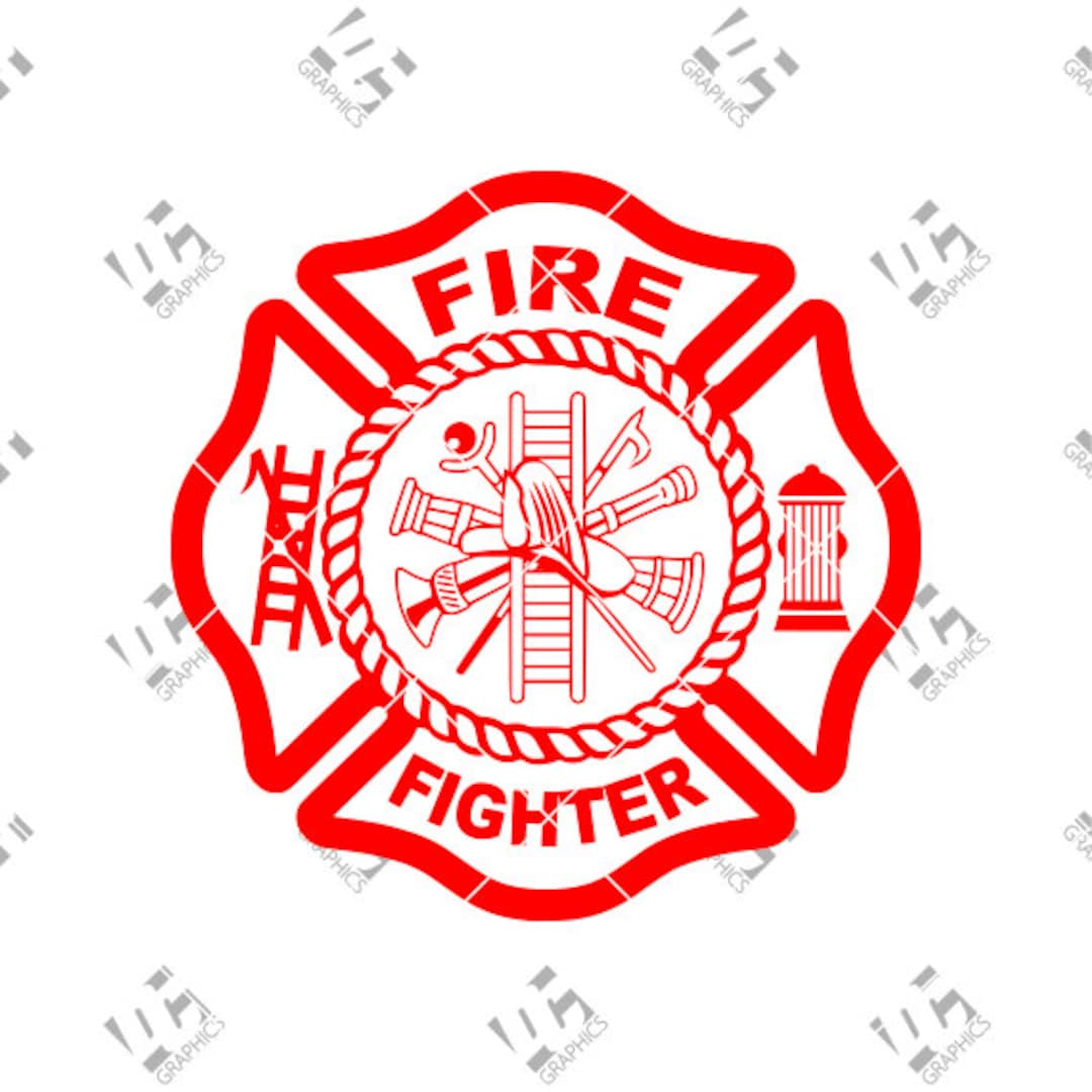 Fire Fighter - Fire Dept. Fireman Badge - Cutting File in SVG, EPS, DXF ...
