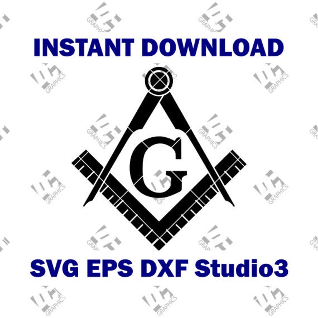 Masonic Square & Compass Freemason Logo Cutting File SVG EPS DXF and ...